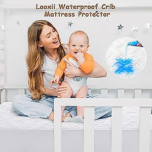 Looxii Waterproof Crib Mattress Protector 3 Pack Crib Mattress Pad Cover Soft and Breathable Absorbent Crib Toddler Mattress Cover