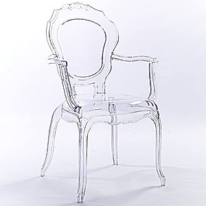 2xhome - Belle Style Ghost Chair Ghost Armchair Dining Room Chair - Armchair Lounge Chair Seat Higher Fine Modern Designer Artistic Classic Mold (Clear Jorge x1)
