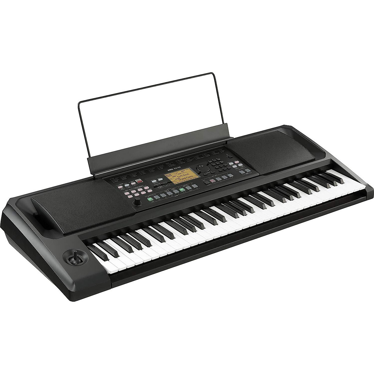 Korg EK-50 61-Key Arranger Entertainer Keyboard (Black), Starter Bundle with Bench, Stand and H&A Studio Headphones