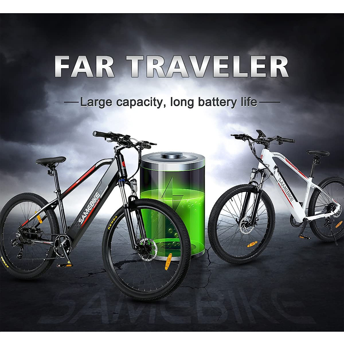 SAMEBIKE 27.5" Electric Bike for Adults 500W E bike Commuter Electric Mountain Bike 22-24MPH Electric Bicycle with 48V 13AH Removable Battery,Up to 60 Miles Password-settable display