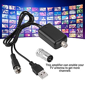PUSOKEI Indoor TV Antenna Amplifier, HD TV 25dB Low Noise Antenna Signal Booster with Adapter, High Gain TV Channel Boost with USB Power Supply for Focus TV Antenna