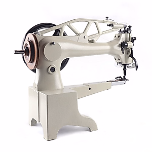 Leather Sewing Machine,DIY Manual Sewing Machine Heavy Duty Leather Commercial Sewing Machine,Cast Iron Sewing Machine for Sewing Thick Materials 16.93x7.87x16.93inch White