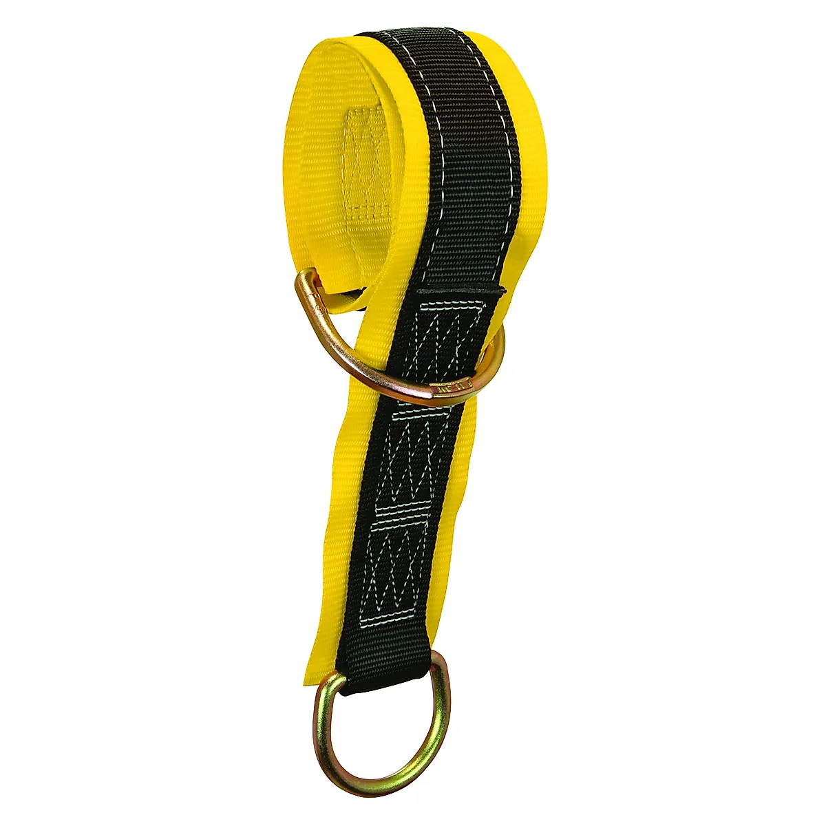 FallTech 737220 Multi-Purpose Pass Through Anchor - Web Pass-Through Anchor Sling with 2 D-Rings and 3" Wear Pad, 20', Yellow/Black