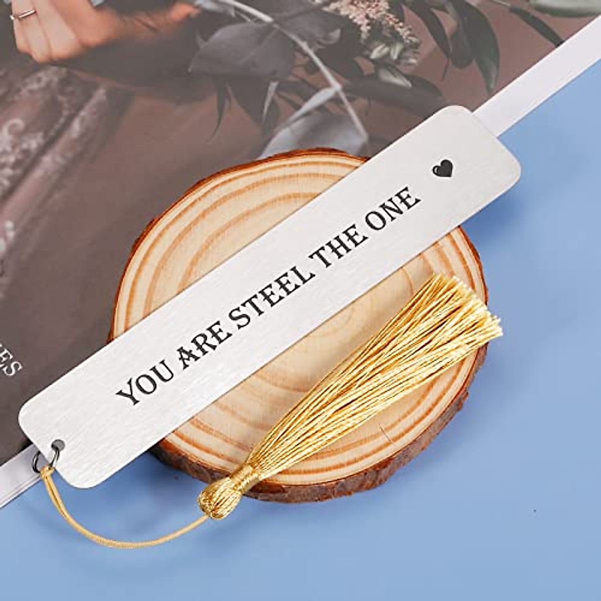 GGOJAGST 11 Year Anniversary Bookmark Gifts for Her Him Steel Anniversary Gif for Husband Wife Men Couple Funny 11th Anniversary Gif from Wifey Hubby Boyfriend Girlfriend Birthday Christmas Gifts