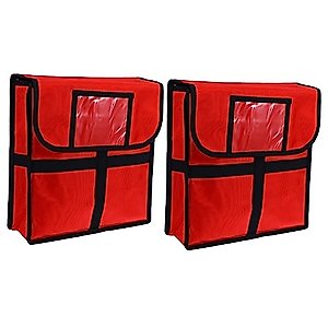 Cabilock 2pcs Insulated Pizza Bag Thermal Delivery Bag Pizza Delivery Bag Car Tote Backpack Organizer Pouch Car Organizer Bag Pizza Carrier Food Delivery Bag Tote Bag Storage Bag Red