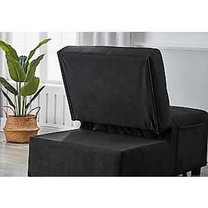Convertible Pull Out Single Sofa Chair,3-in-1 Multi-Functional Sleeper Chair Bed, Adjustable Backrest Recliner with Modern Fabric for Living Room Bedroom Apartment Small Space（Black）