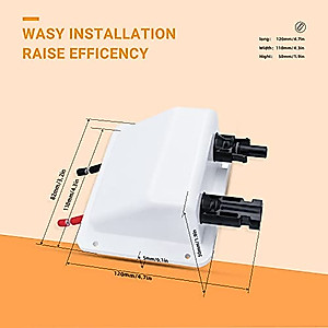 Trisinger Solar Cable Entry Gland, 0.33ft 10AWG Soft Solar Extension Cable and Connector, UV Resistance Dual Cable Entry Gland Housing on Rv, Boat, Camper (0.33Ft White)