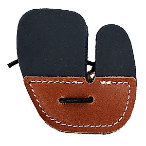 PMZ ArcheryThickened Cowhide Cowhide Finger Guard Protector for Traditional Bow Recurve Bow (L)