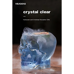 NKADKNS Funny skull glass Wine Glass ，Drinking Glass，Gift, Engraved Design,Large Glasses,vodka spirits cup glass ，new Crystal Skull cup ，Halloween Decorations Gifts(350ml/12 Ounces)