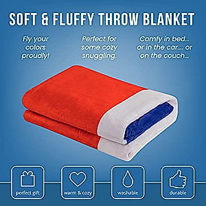 Puerto Rico Flag Throw Blanket, Super-Soft Extra-Large Puerto Rican Flag Blanket for Men, Women, Teens and Children, Cute Fleece Puerto Rico Blanket (50in x 60in) Warm and Cozy Throw for Bed or Couch