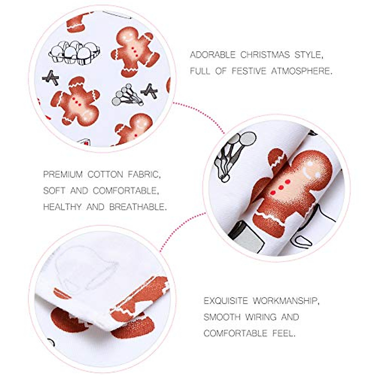 Hemoton Stocking Stuffers Christmas Dish Towel Absorbent Drying Gingerbread Man Dinner Tea Towels Xmas Holiday Table Dining Cotton Tea Towel Dish Cloth Napkin 70X50CM Red Napkins Paper