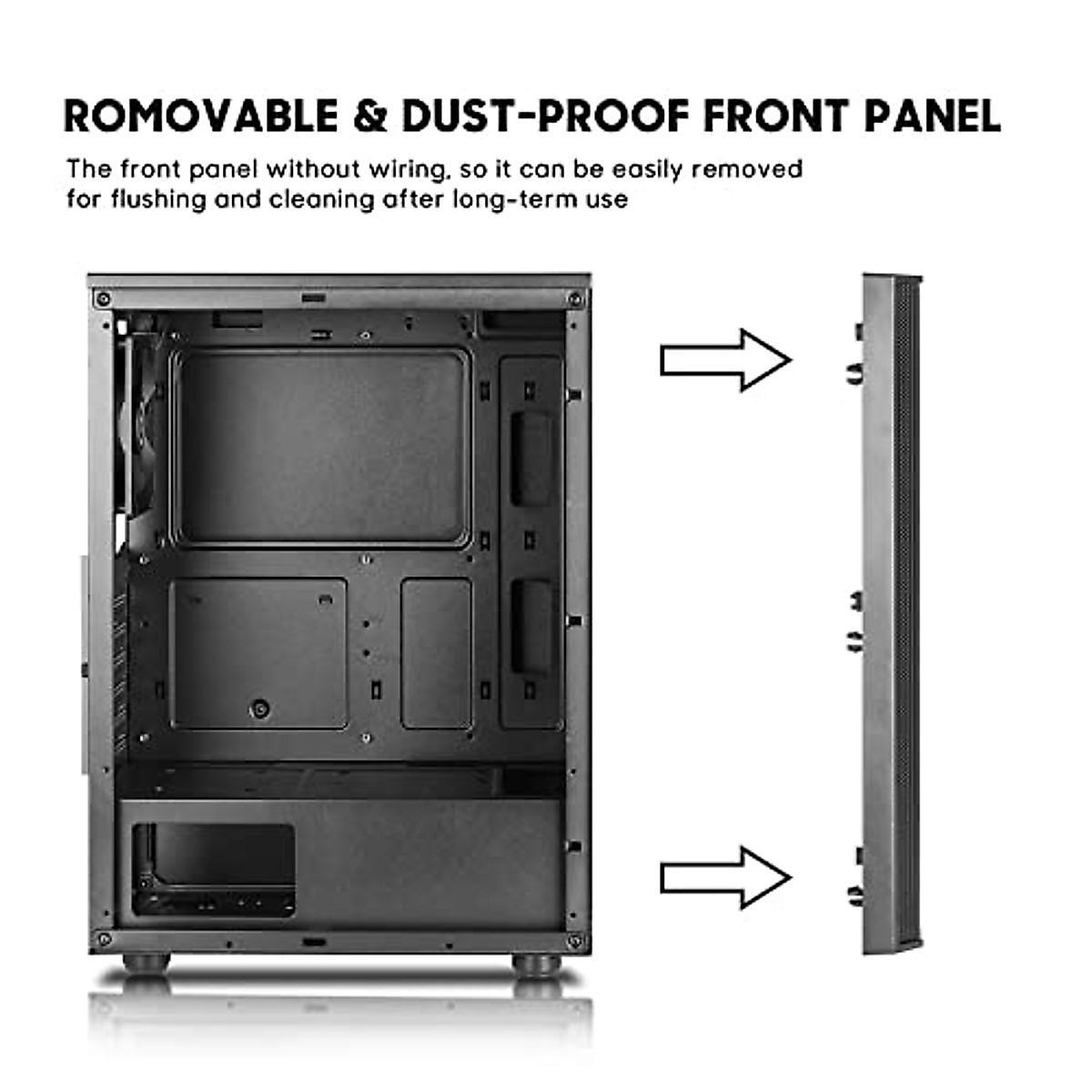 ARESGAME at-M1 Mid-Tower PC Case, Transparent Side Panel and ATX/M-ATX Support, Liquid Cooling Support up to 240mm Radiator, Black