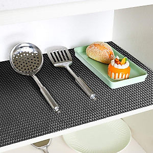 Besmall Premium Drawer and Shelf Liner, Durable Non Adhesive Drawer Liner, Protective Shelf Liner Non Slip for Cabinets, Kitchen, Storage and Desks and More