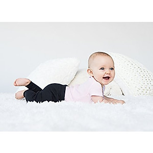 Lamaze Organic Baby Baby Girls Pull On 2 Pack Leggings, Black/Pink, 3 Months