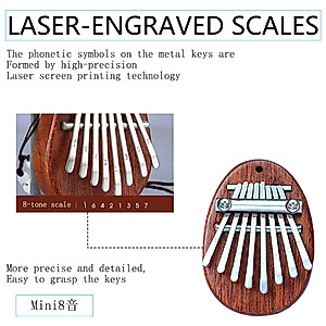 Mini 8 Key Kalimba Thumb Piano Gifts for Kids Beginners Music Lovers Players, Cute Instrument Pendant Keychain Accessories, Wood Finger Thumb piano, Musical good accessory Pendant Gift