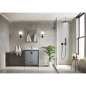 Bell+Modern Augustine 30 in W x 22 in D Dark Grey Bath Vanity
