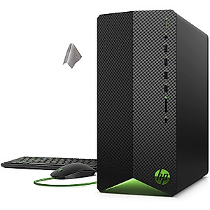 HP Pavilion Gaming Desktop PC, AMD Ryzen 7 5700G Processor, NVIDIA GeForce RTX 2060 Graphic, 32GB RAM, 1TB SSD + 1TB HDD, WiFi, Bluetooth, Windows 11 Pro，ARIMOOZ