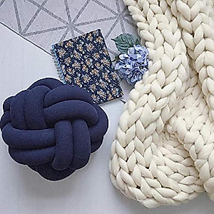 Chunky Knit Blanket Hand Made Merino Wool Throw Boho Bedroom Sofa Home Decor Giant Yarn(Ivory White 40"x60")