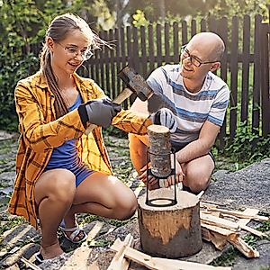 Hellosay Firewood Kindling Splitter Save Time & Effort Manual Kindling Wood Splitting Tool, Heavy Duty Cast Steel Log Splitter Wedge, Firewood Cutter Splits Firewood Safely for Home & Campsite (M)