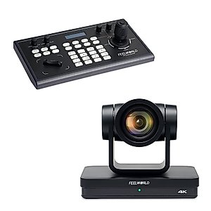 FEELWORLD KBC10 PTZ Controller and UHD4K12X PTZ Camera Bundle