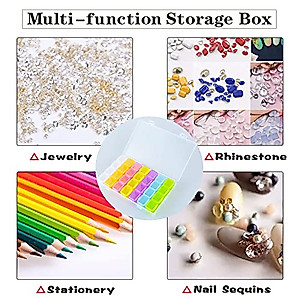 4PCS Embroidery Storage Cases Nail and diamond storage box Acrylic anti-drop transparent color jewelry box diamond painting box (Colorful)
