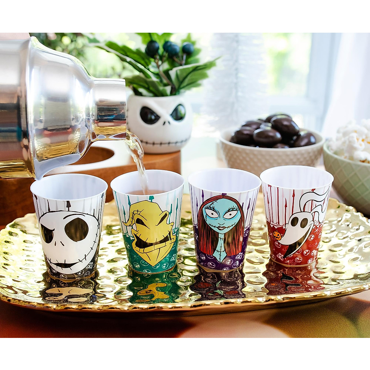 The Nightmare Before Christmas Disney Faces 2-Ounce Plastic Mini Cups | Set of 4