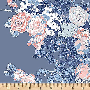 Art Gallery Fabrics Art Gallery Inblue Bloesem Dark Jersey Knit, Blue