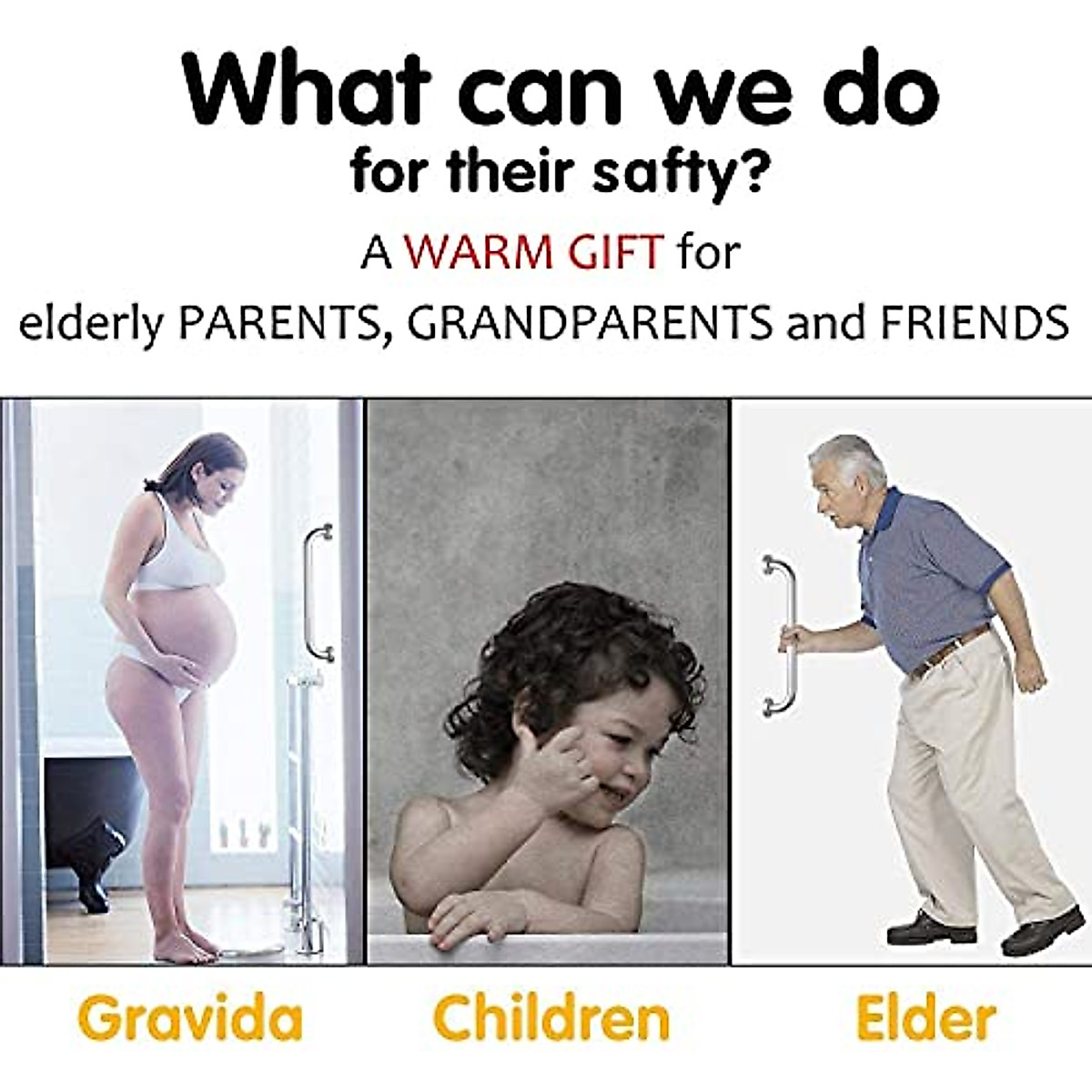 2 Pack 12 Inch Shower Grab Bar, iMomwee Satin Brushed Nickel Stainless Steel Bathroom Grab Bar Handle,Shower Balance Bar, Safety Hand Rail Support, Handicap Elderly Senior Assist Handle (1" Diameter)