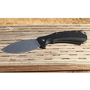 REVO NESS FOLDING KNIFE BLACK CARBON FIBER HANDLE NESSMUK BLADE PLAIN EDGE REV008CF