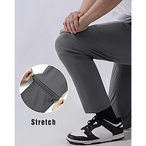 BIYLACLESEN Men Sweatpants for Mens Joggers with Pockets Men Athletic Track Workout Sweat Pants Men Summer Lightweight Quick Dry Pants Dark Grey 36