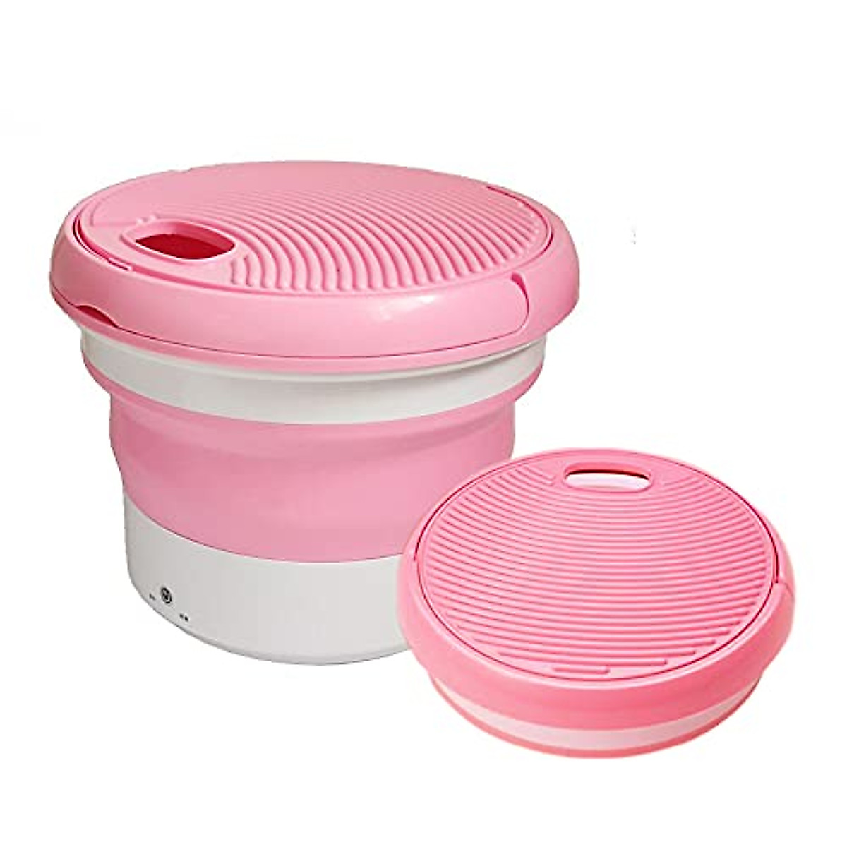 Portable Washing Machine,Mini Folding Washing Machine,Lightweight Compact Washing Machine for Baby Clothes Underwear Camping Travelling Apartment Dorms 7L 1.9KG (Pink)