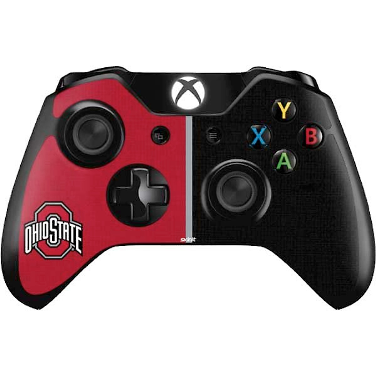 Skinit Decal Gaming Skin compatible with Xbox One Controller - Officially Licensed Ohio State University OSU Ohio State Buckeyes Split Design