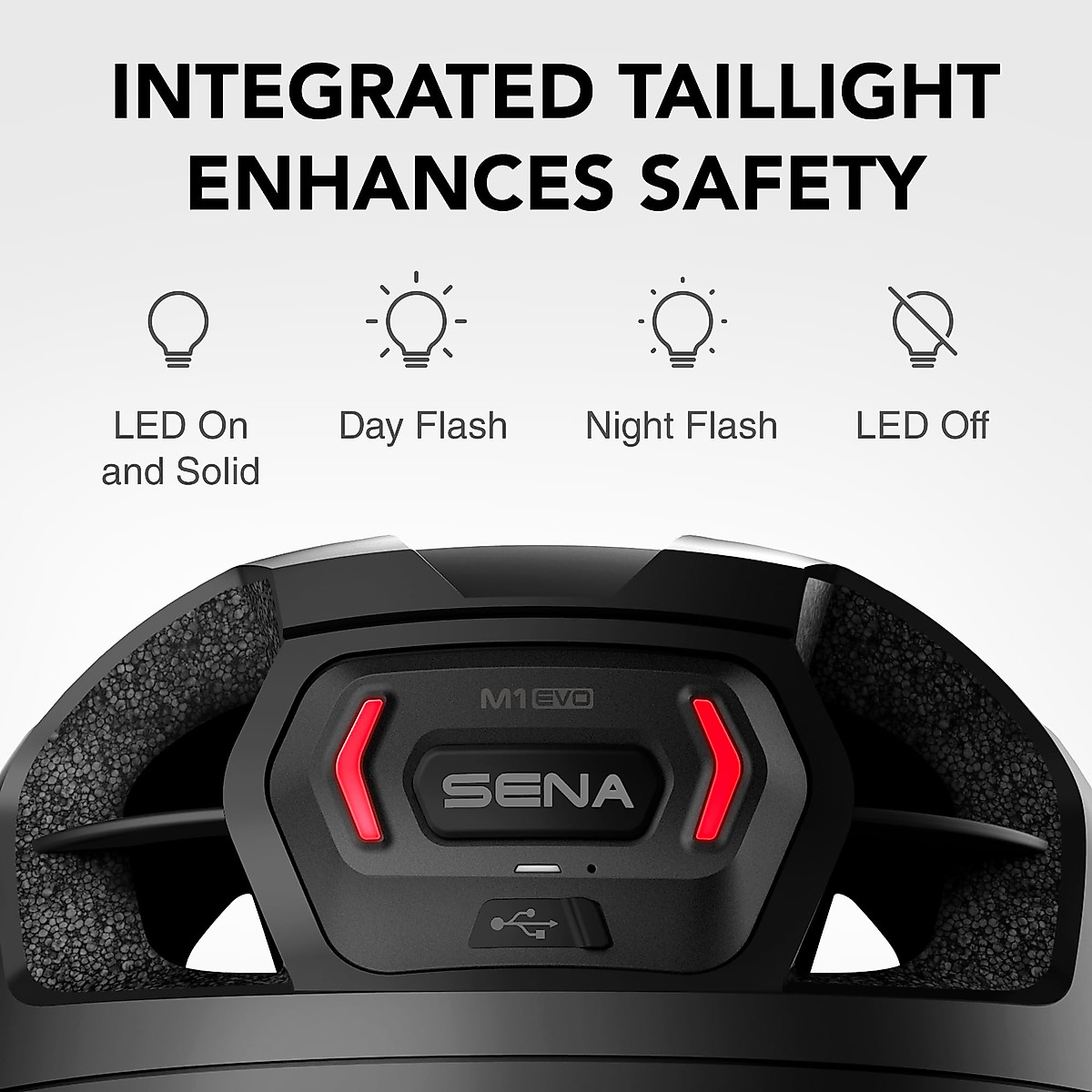 Sena M1 EVO Smart Mountain Bike Helmet (Matte White, Large)