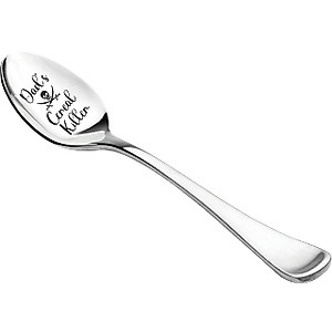 Dad's Cereal Killer Engraved Spoon Gift For Dad | Birthday | Anniversary | Christmas Stocking Stuffer | Engraved Stainless Steel 7 inches Teaspoon | Gift under $20