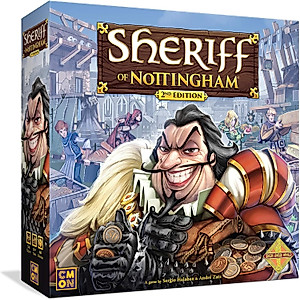 Sheriff of Nottingham 2nd Edition Board Game | Strategy Game | Medieval Bluffing Game | Card Drafting Game for Adults and Teens | Ages 14+ | 3-6 Players | Average Playtime 60 Minutes | Made by CMON