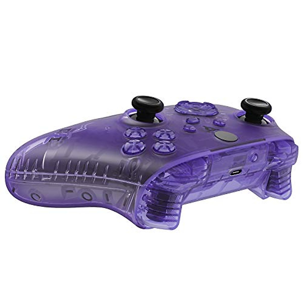 eXtremeRate Clear Atomic Purple Controller Full Set Housing Shell Case w/Buttons for Xbox Series X/S, Custom Replacement Side Rails Front Back Plate Cover for Xbox Series S & Xbox Series X Controller