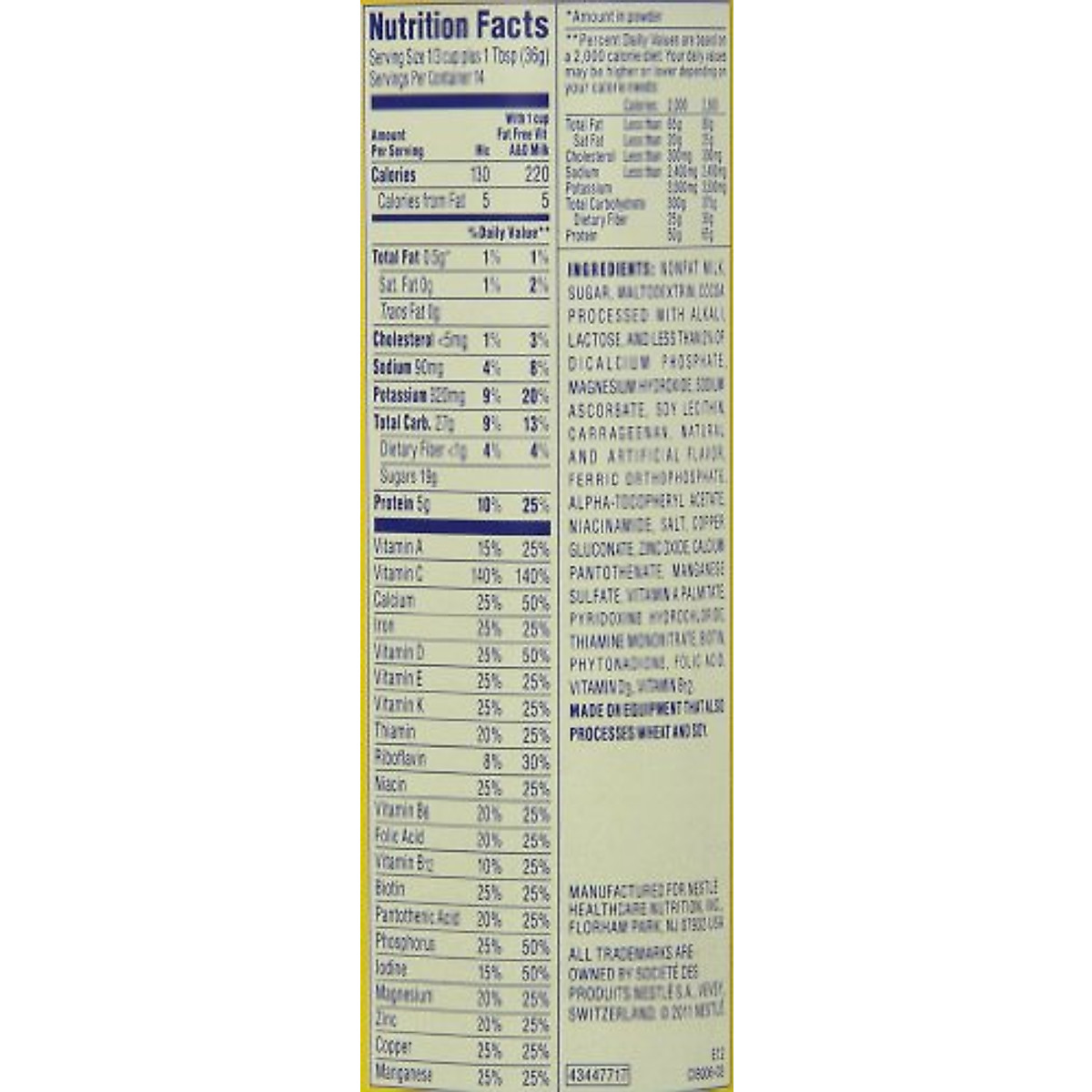 Carnation Breakfast Essentials Powder Drink Mix, Rich Milk Chocolate, 17.7 Ounce Jar (Packaging May Vary)