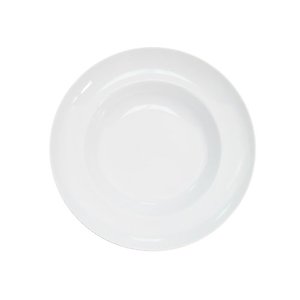 CAC China RCN-133 Clinton Rolled Edge 10-1/2-Inch Super White Porcelain Mediterranean Pasta Bowl, 18-Ounce, Box of 12