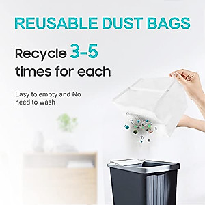 6 Pack Reusable Vacuum Bags for iRobot Roomba i & s & j Series, i7, i7+, i3, i3+, i4, i4+, i6, i6+, j7, j7+, i8, i8+, s9, s9+, Vacuum Replacement Bags for Clean Base Automatic Dirt Disposal