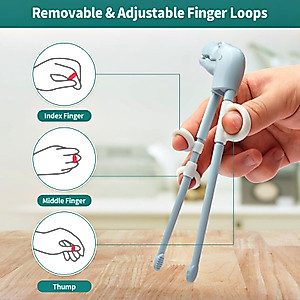 Kids Training Chopsticks, ChaLeeMOO Reusable Dinosaur Trainer Chopsticks Helper Set, Cute T-Rex Kids Utensils, Both for Right-handed and Left-handed Also Great for Adults to Use, 3 Pairs BPA Free