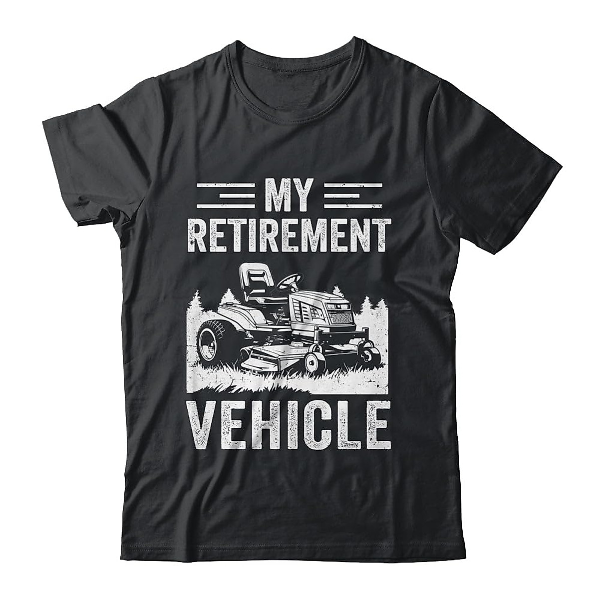 TeesPure My Retirement Vehicle Funny Riding Lawn Mower Retro Dad Shirt Short Sleeve Tee