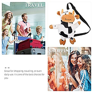 CALLARON Cow Crossbody Bag Cow Plush Backpack Cow Plush Purse Animal Crossbody Purse Exquisite Plush Bag for Women Girls