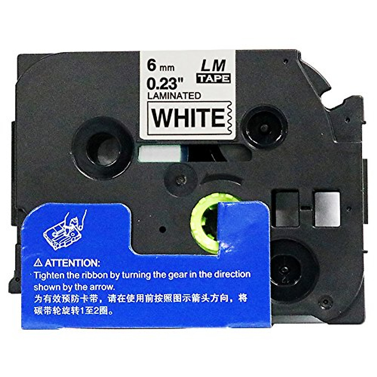 LM Tapes - Brother PT-1280 Label Printer 6mm Black on White Compatible TZe P-Touch Tape (1/4" 0.23 Laminated) for Brother Model PT1280 Label Maker