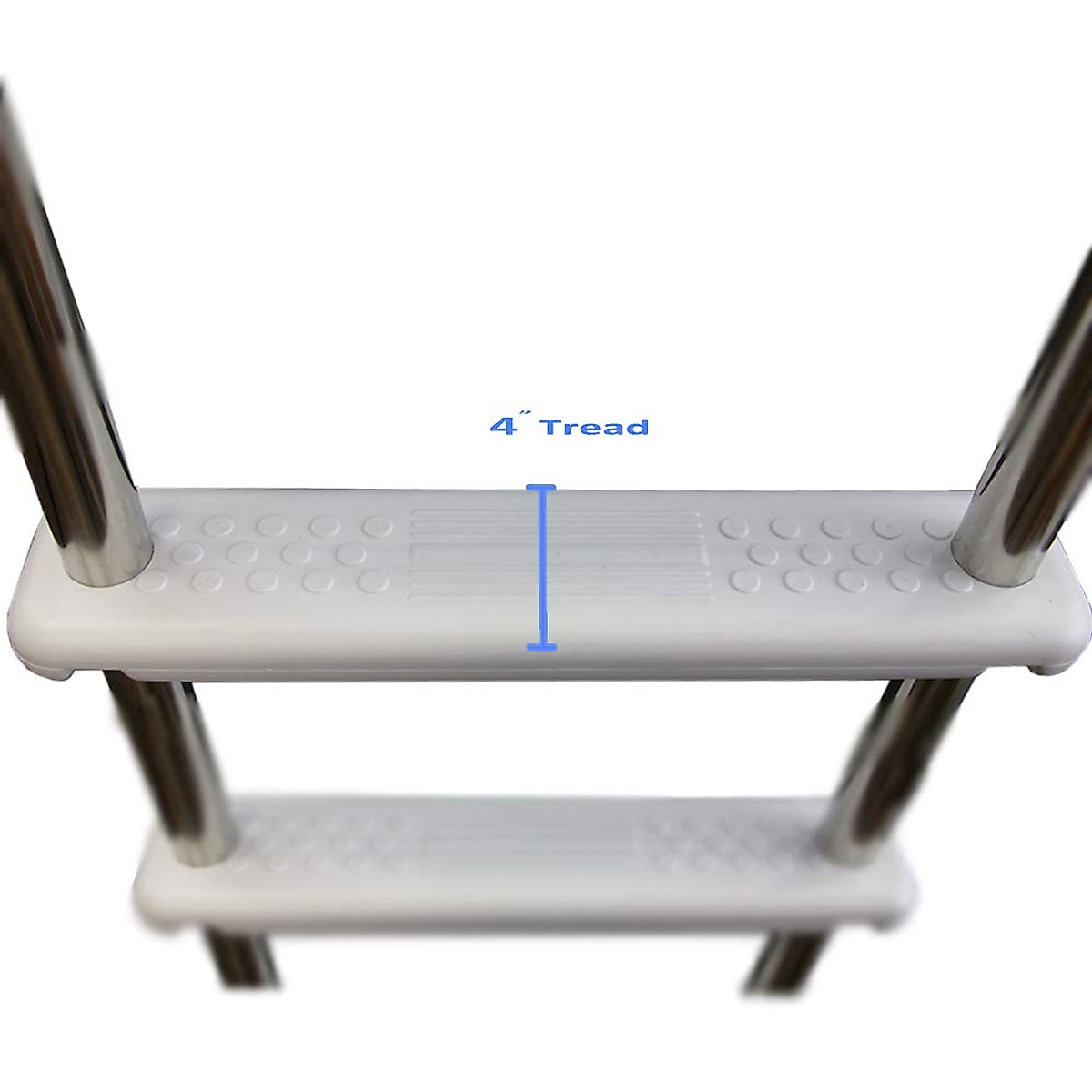 Aqua Select Stainless Steel in-Pool Ladder with Resin Steps | Stainless Steel Handrails | Fit Up to 54-in Deep Pools | 225 Lb Capacity