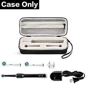 Travel Case Compatible with Oral-B Pro 1000 2000 3000 3500 CrossAction/ Smart 1500 Electric Toothbrush, Power Rechargeable Tooth Brushes Storage Holder Cover Bag for Brush Head, Charger（Box Only)