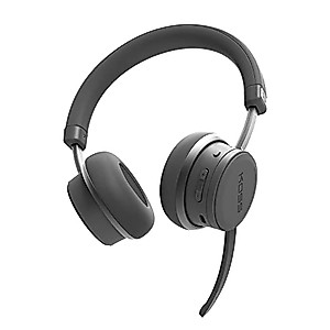 Koss CS340BT QZ Wireless Bluetooth On-Ear Communication Headset, Active Noise Cancellation, On-Board Controls, Black