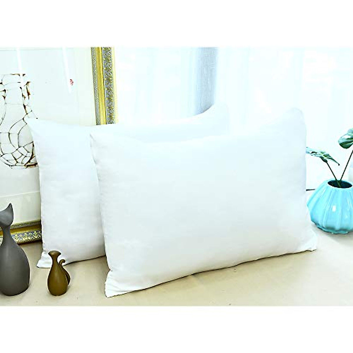 Jocoku 100% Mulberry Silk Pillowcases Set of 2 for Hair and Skin and Super Soft and Breathable Standard Size Nature Silk Pillowcases (Standard, White)