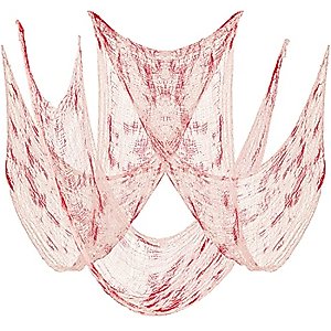 Moon Boat 364” x 30” Halloween Cheesecloth Decorations Creepy Cloth + Spider Web - Hallowmas Haunted House Indoor Outdoor Party Decor