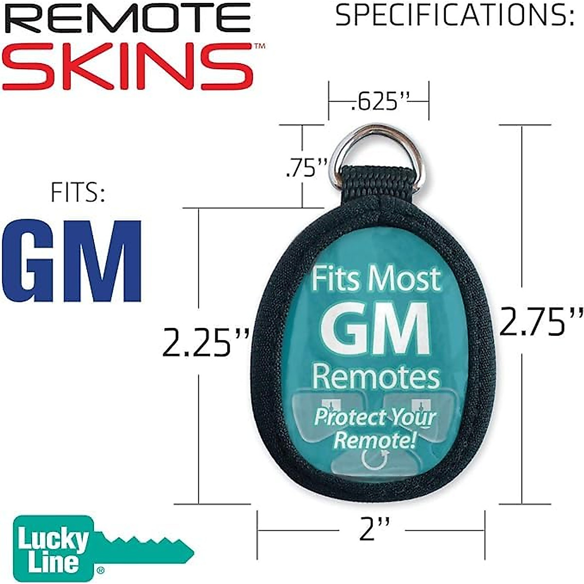 Lucky Line Flexible Remote Skin, GM Models, 1 Pack (48901) , Black