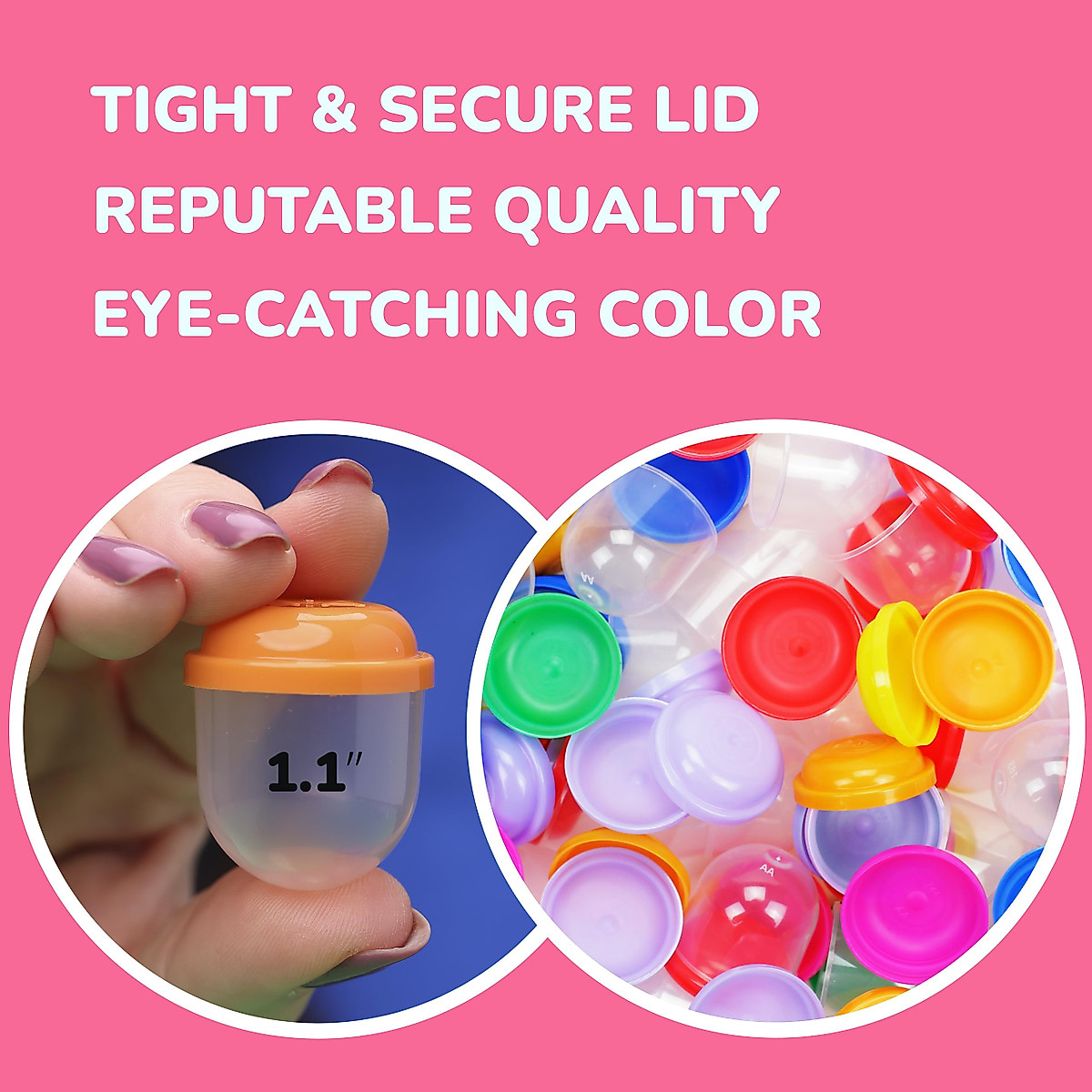 Capsule Vending Machine Translucent Acorn Capsules Empty 100 pcs 1.1 inch - Gumball Machine Capsules Bulk Party Favors Containers - Easter Basket Stuffers Gifts Pinata Stuffers DIY Craft Supplies